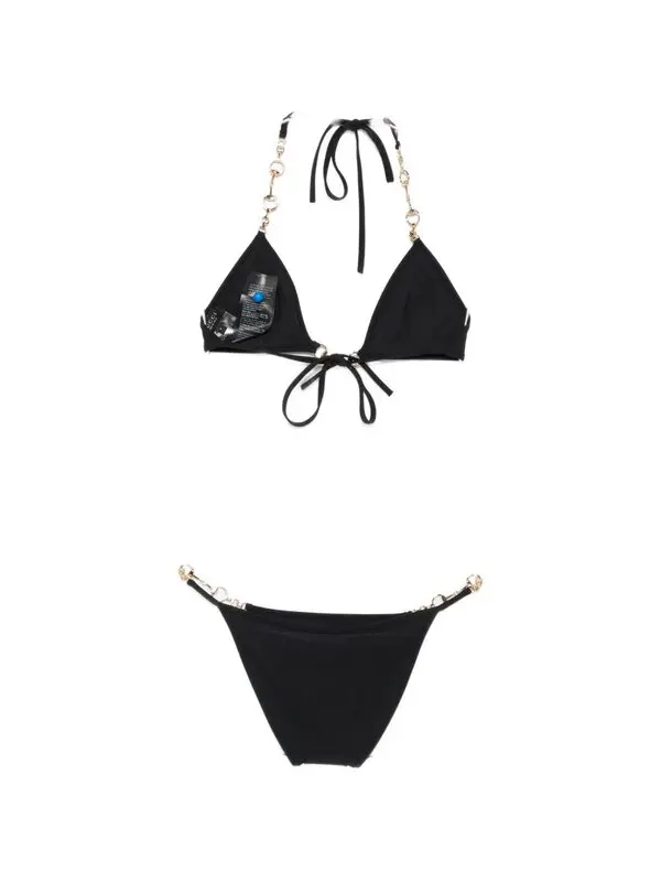 Gucci Horsebit Detail Triangle Bikini Set - Black