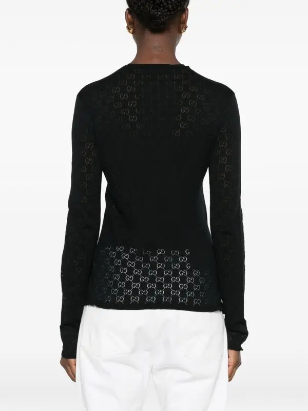 Gucci Gg Monogram Fine Knit Sweater