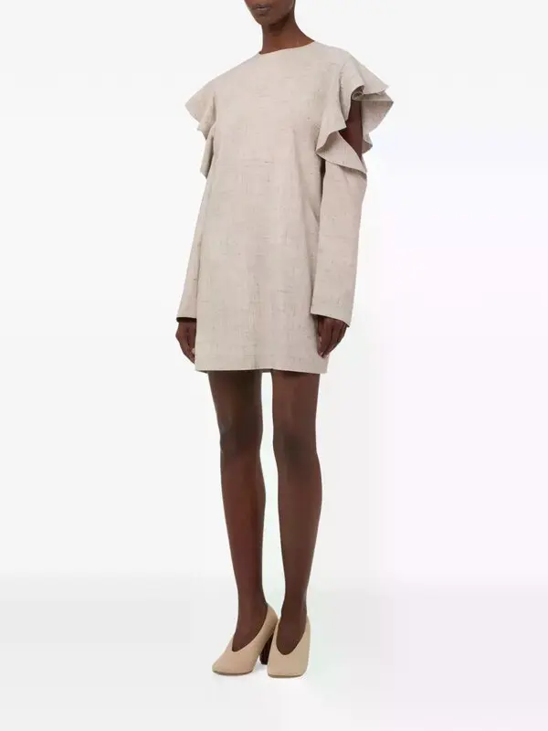 Moschino Ruffled Cold-shoulder Mini Dress