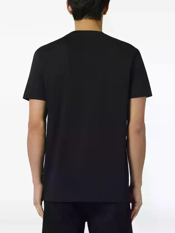 Philipp Plein Round-neck Skull-embroidery T-shirt