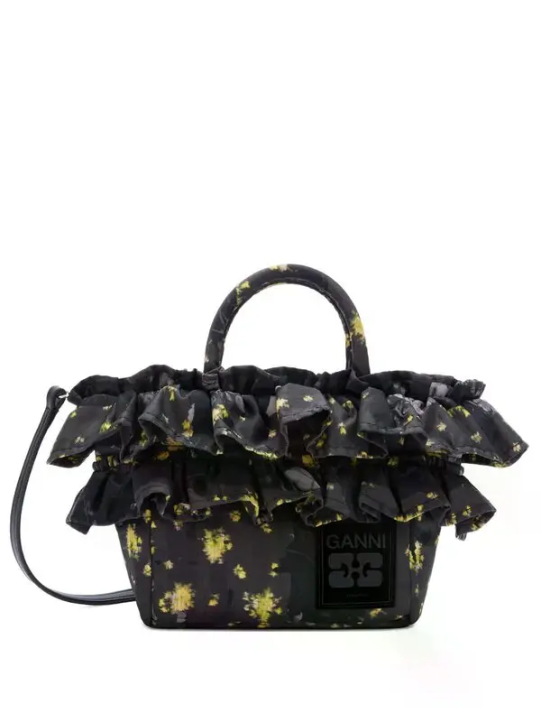 GANNI Ruffled Print Tote Bag