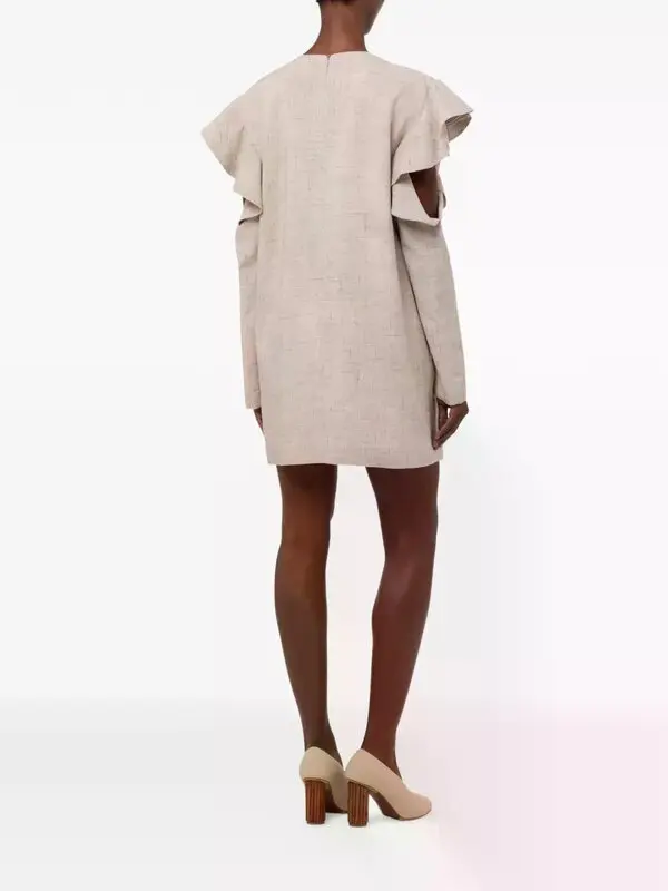 Moschino Cold-shoulder Ruffle Mini Dress