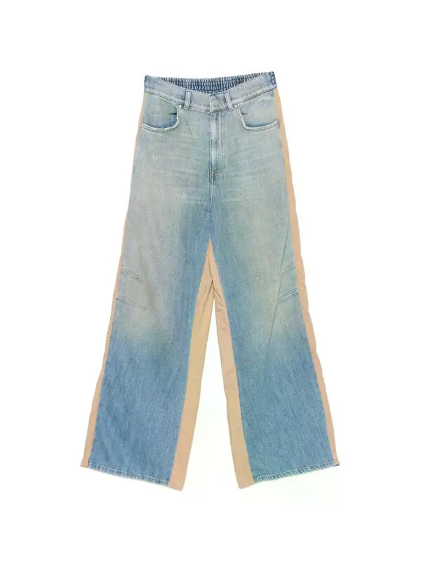 CIRCUS HOTEL Panelled Wide-leg Jeans - Neutrals