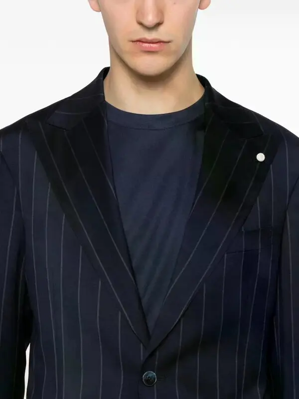 LUIGI BIANCHI MANTOVA Pinstripe-pattern Peak-lapel Blazer