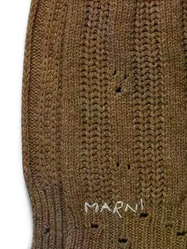 Marni Ribbed-knit Distressed Scarf
