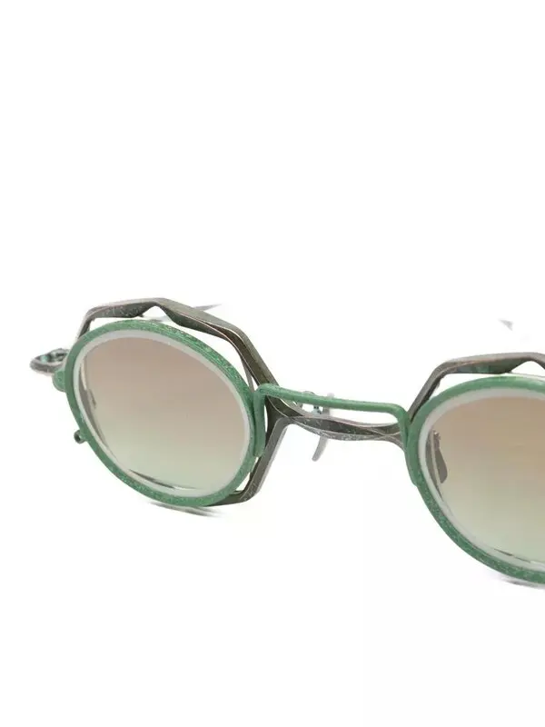 RIGARDS X Ziggy Chen Geometric-frame Clip-on Glasses - Green