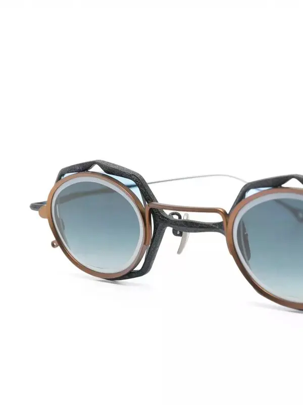 RIGARDS X Ziggy Chen Geometric Frame Clip-on Glasses - Blue