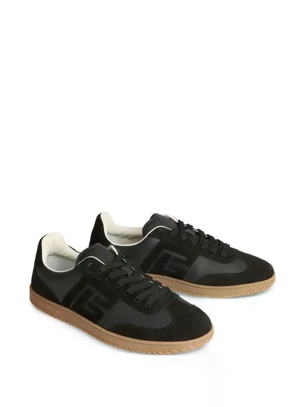 Balmain Swan Suede And Smooth Leather Trainers - Black