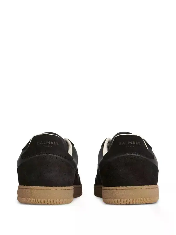 Balmain Swan Suede And Smooth Leather Trainers - Black