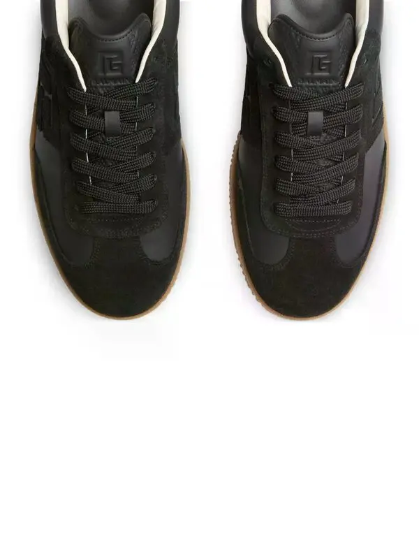 Balmain Swan Suede And Smooth Leather Trainers - Black
