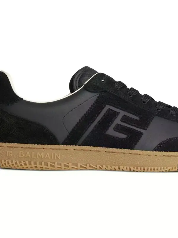Balmain Swan Suede And Smooth Leather Trainers - Black
