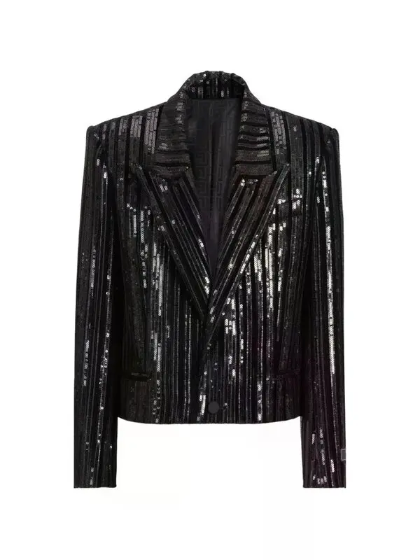 Balmain Cropped Sequin Velvet Jacket