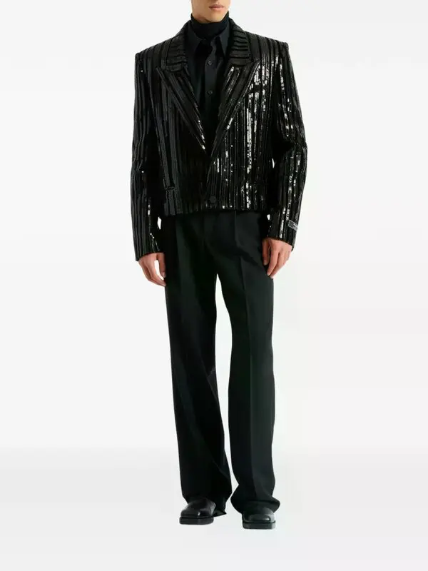 Balmain Cropped Sequin Velvet Jacket