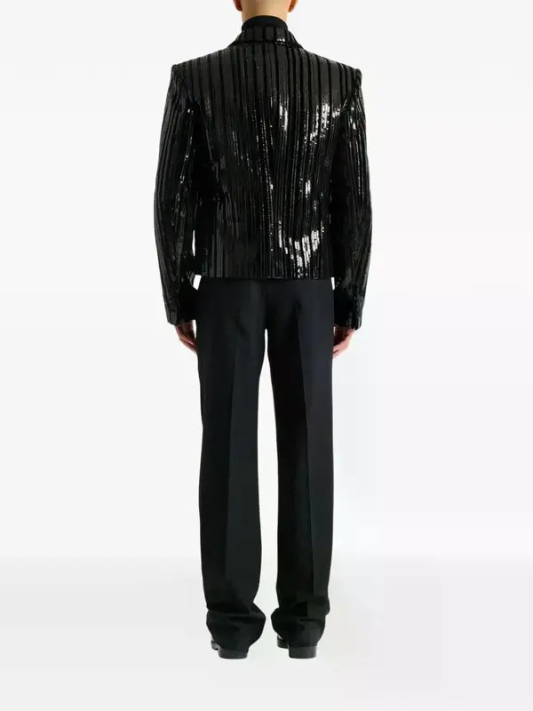 Balmain Cropped Sequin Velvet Jacket