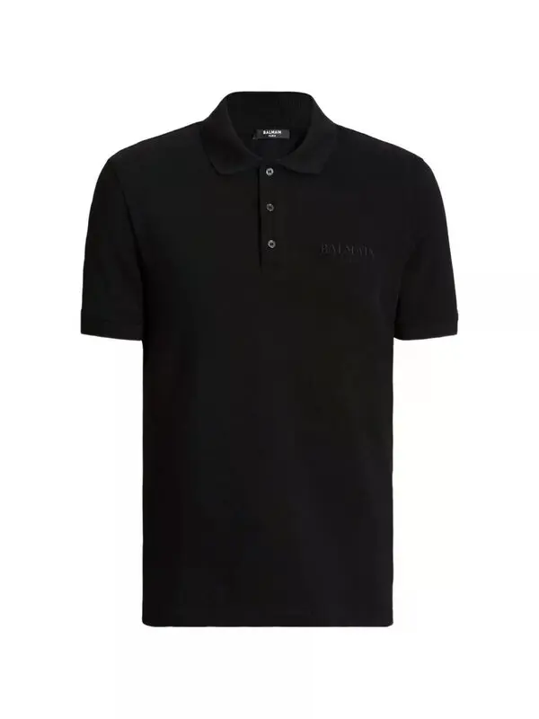Balmain Embroidered Vintage Polo - Black