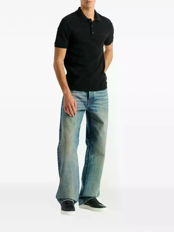 Balmain Embroidered Vintage Polo - Black
