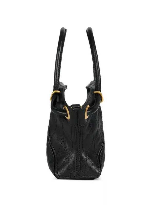 Balmain Small Smooth Leather Tote - Black