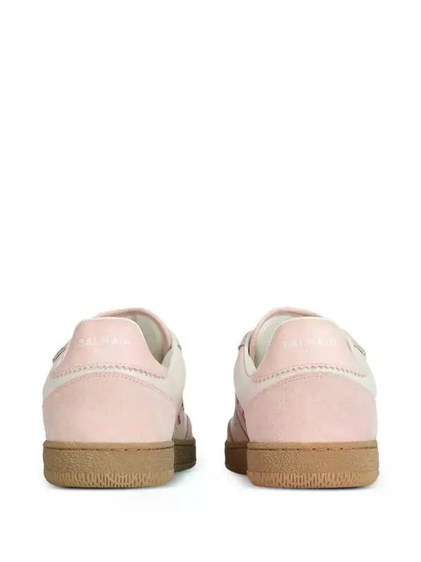 Balmain Smooth Leather And Suede Swan Trainers