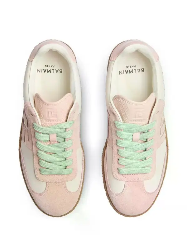 Balmain Smooth Leather And Suede Swan Trainers