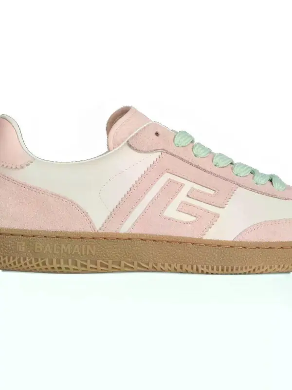 Balmain Smooth Leather And Suede Swan Trainers