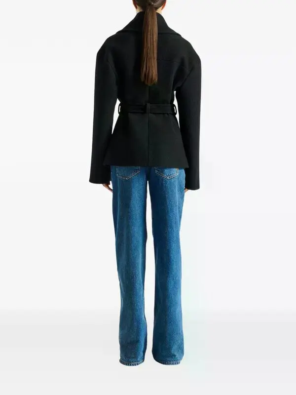 Balmain Belted Wool Pea Coat