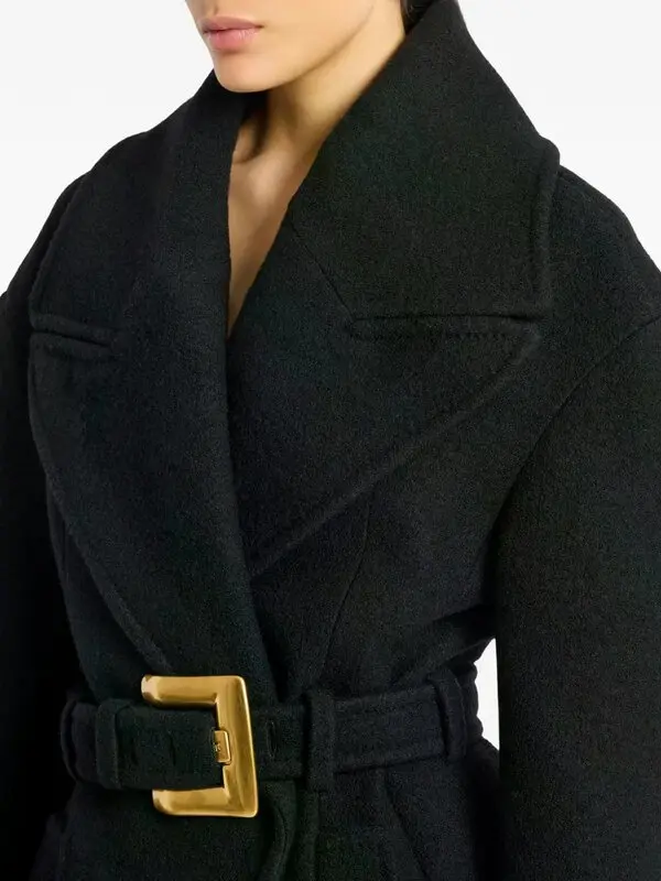 Balmain Belted Wool Pea Coat