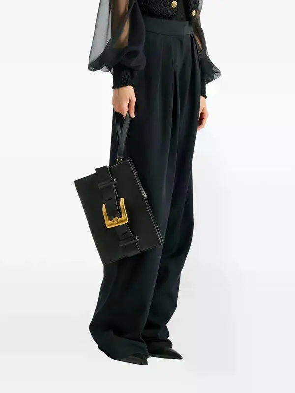 Balmain Anthem Smooth Leather Clutch - Black