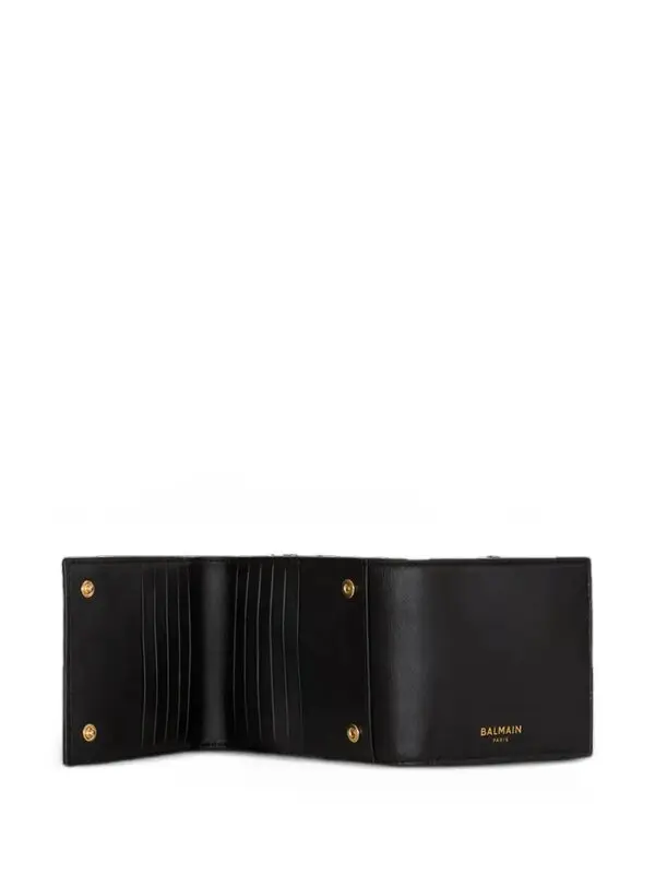 Balmain Smooth-leather Tri-fold Wallet - Black