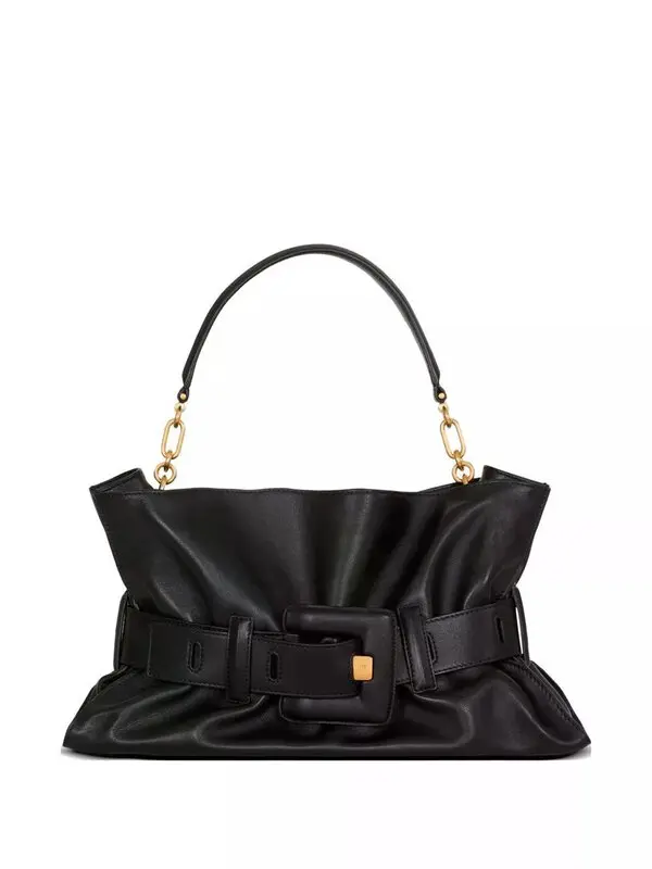 Balmain Medium Anthem Bag In Smooth Leather - Black