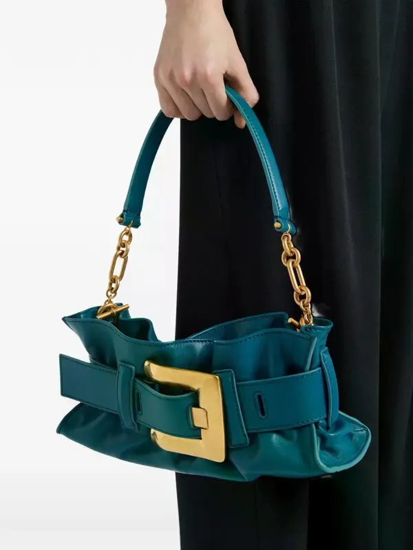 Balmain Mini Anthem Bag In Smooth Leather - Blue