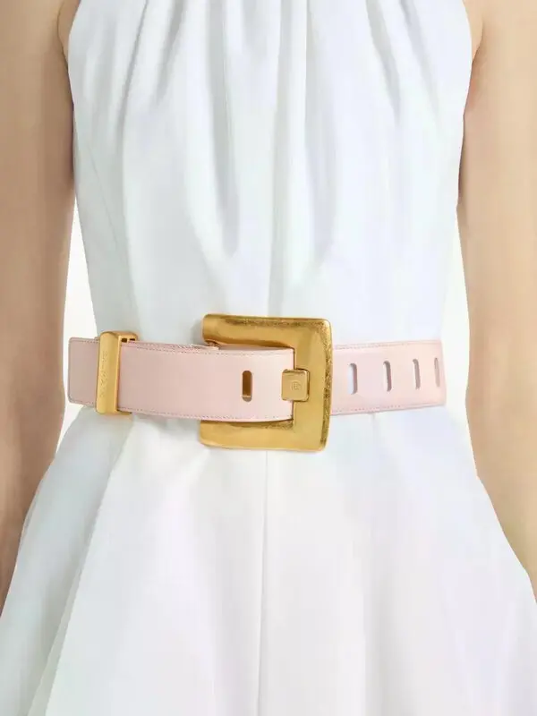 Balmain Anthem Smooth Leather Belt - Pink