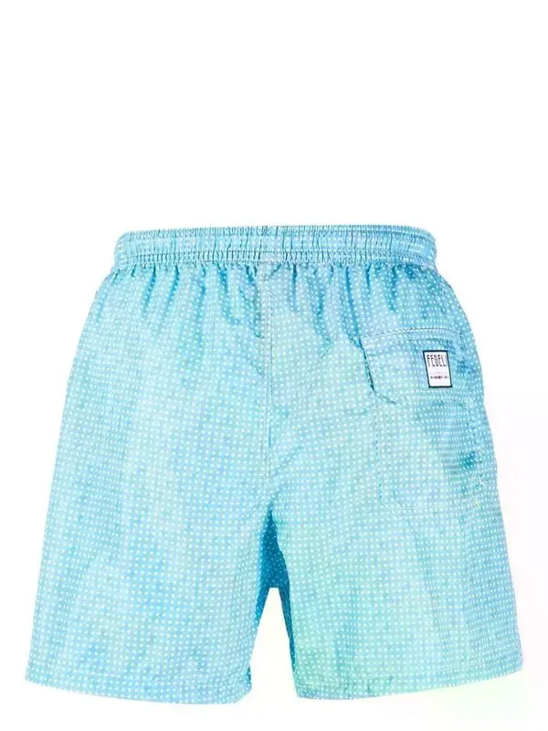 Fedeli Recycled Polyester Printed Swim Shorts - Blue