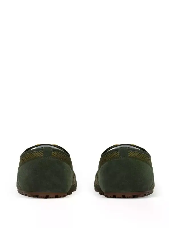 Balmain Racer Trainers In Mesh And Suede - Green