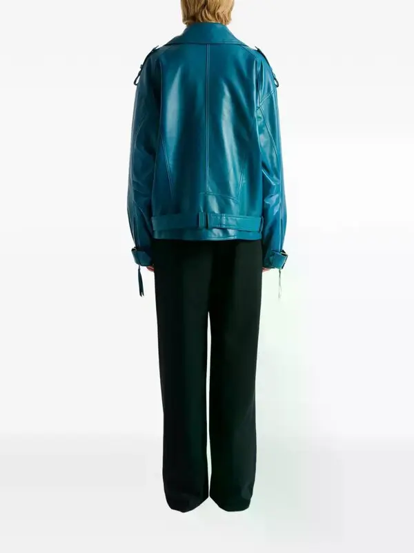 Balmain Lambskin Leather Biker Jacket