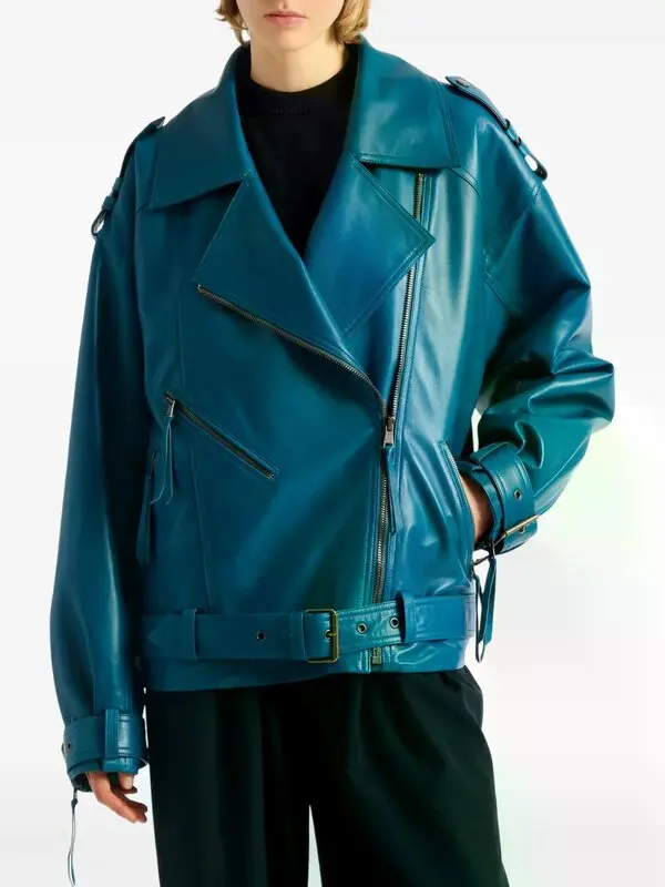 Balmain Lambskin Leather Biker Jacket