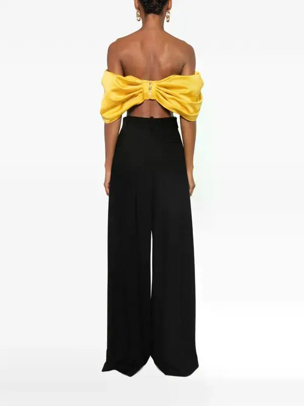 Elisabetta Franchi Off-the-shoulder Cropped Top - Yellow