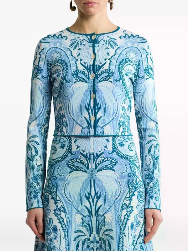 Etro Jacquard Cropped Cardigan