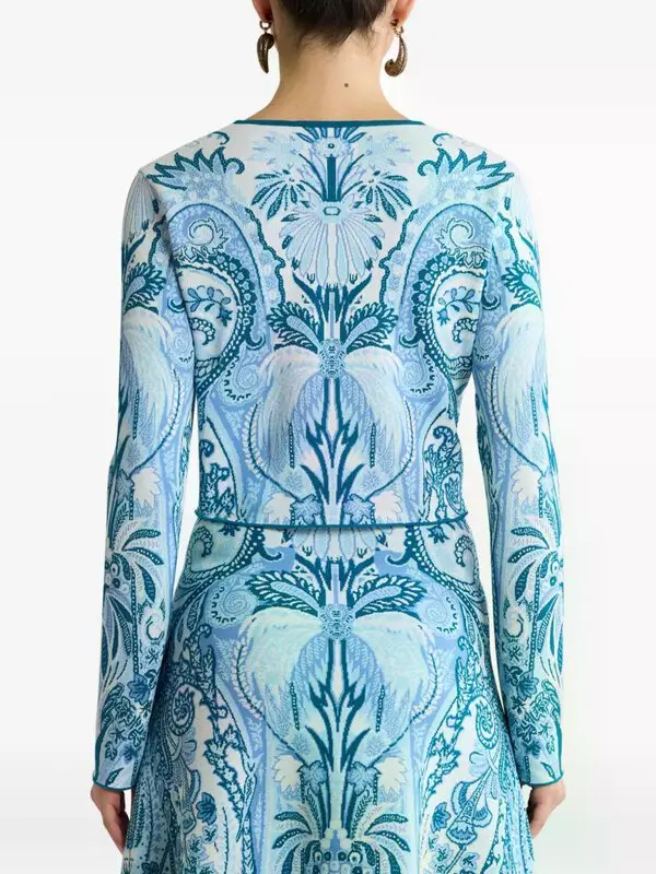Etro Jacquard Cropped Cardigan