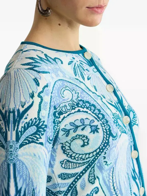 Etro Jacquard Cropped Cardigan