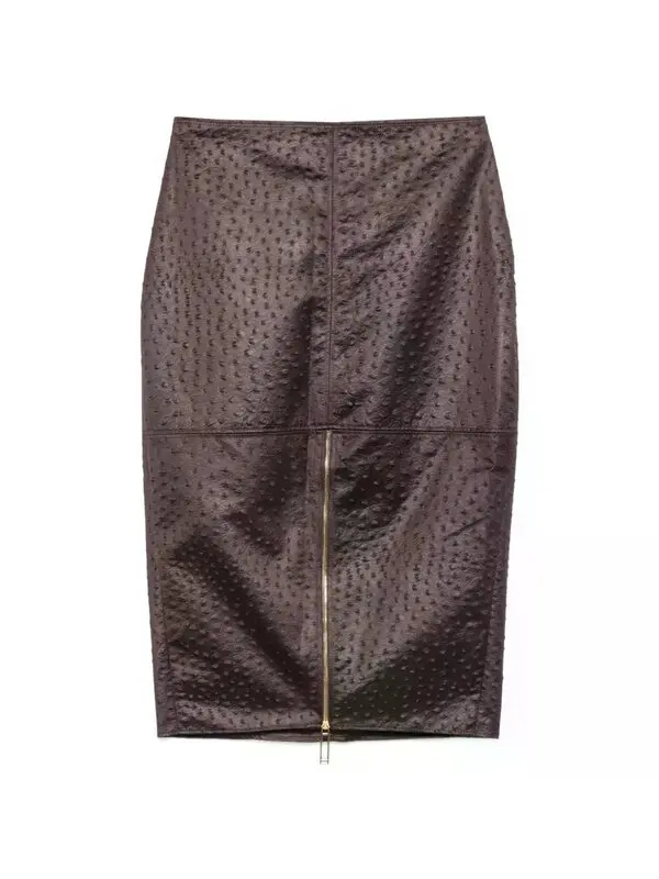 Elisabetta Franchi Ostrich-effect Midi Pencil Skirt