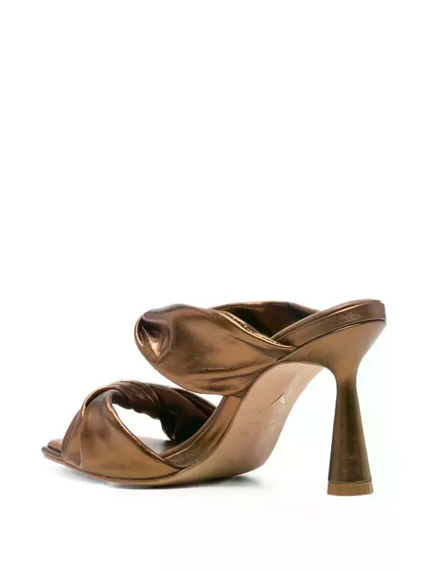 ANDREA CARRANO Metallic Effect Twist Detail Sandals