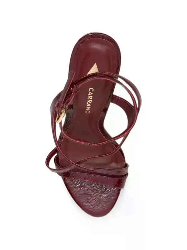 ANDREA CARRANO Patent Leather Crossover Sandals