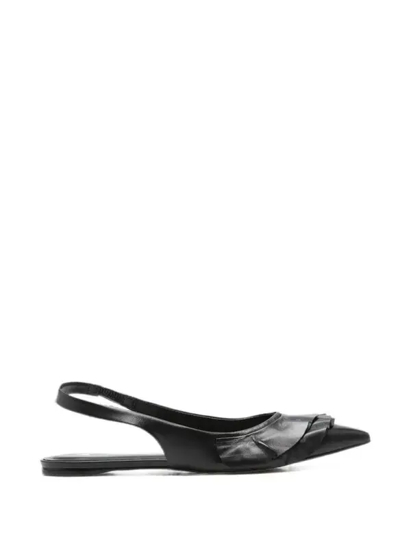 ANDREA CARRANO Ruffled Pointed-toe Flat Pumps
