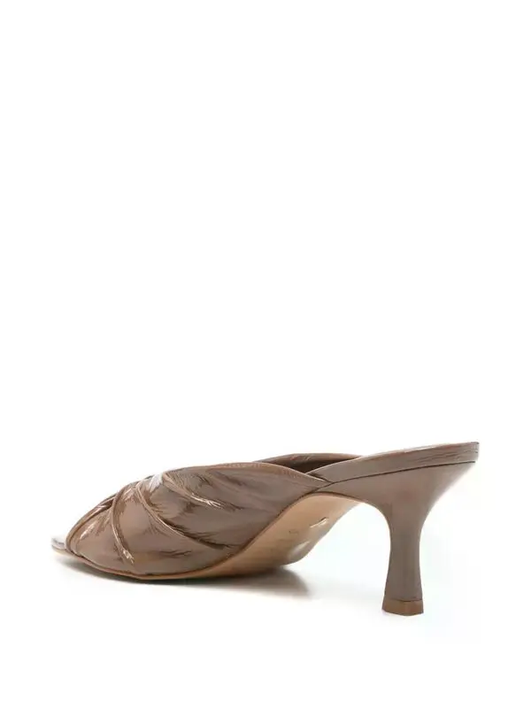 ANDREA CARRANO Ruched Crossover-strap Sandals - Brown