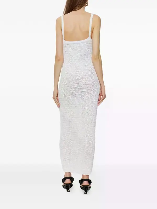 Balmain Crochet-knit V-neck Maxi Dress