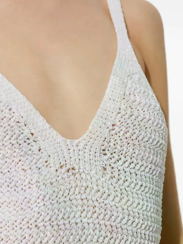 Balmain Crochet-knit V-neck Maxi Dress