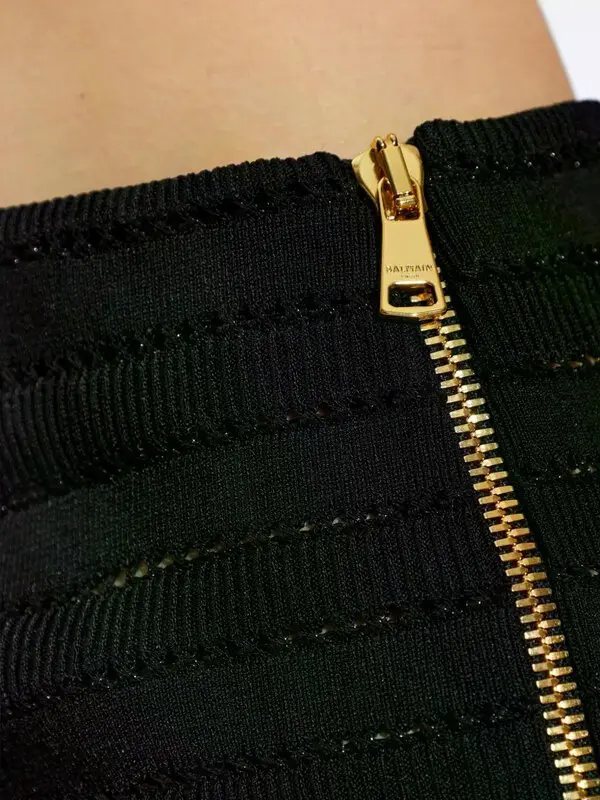 Balmain Ribbed Pointelle-knit Mini Skirt