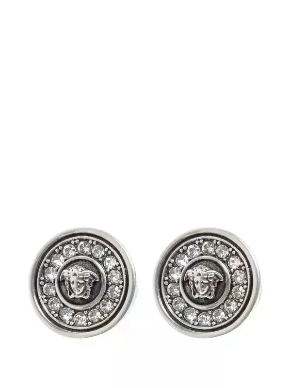 Versace Medusa Crystal-embellished Earrings - Silver