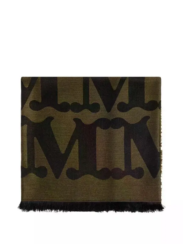 Max Mara Edro Logo-jacquard Frayed Scarf