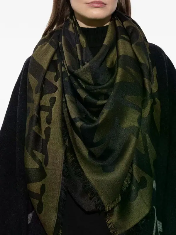 Max Mara Edro Logo-jacquard Frayed Scarf
